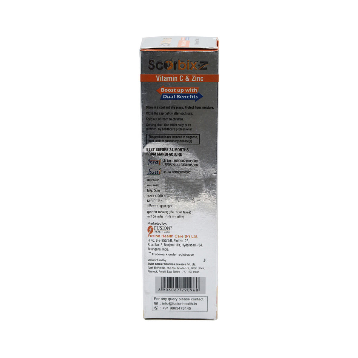 SCORBIX-Z EFFERVESCENT TABLETS KIT Price, Uses, Side Effects ...