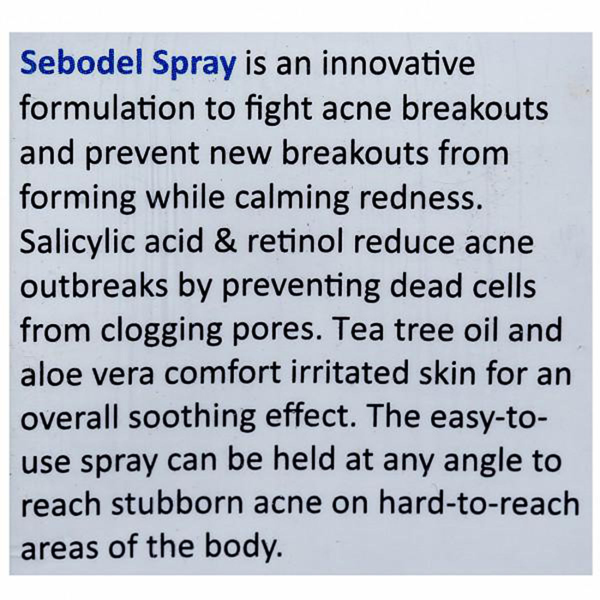 Sebodel Spray | Uses, Side Effects, Price | Apollo Pharmacy