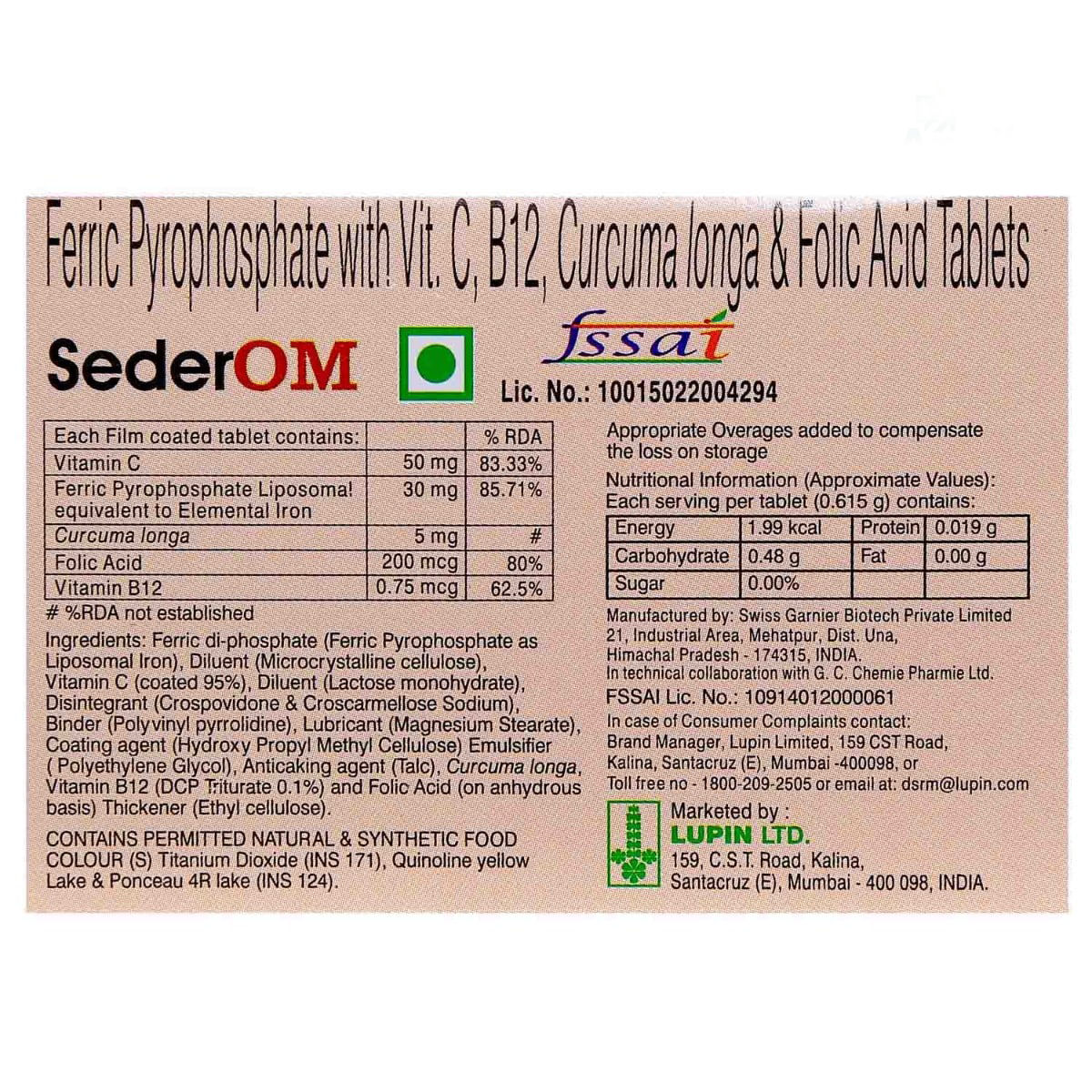 Sederom Tablet | Uses, Side Effects, Price | Apollo Pharmacy