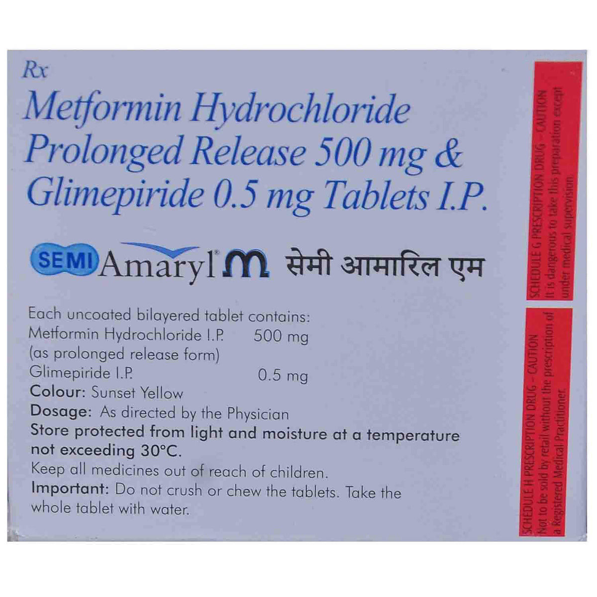 Semi Amaryl M Tablet 10's Price, Uses, Side Effects, Composition ...