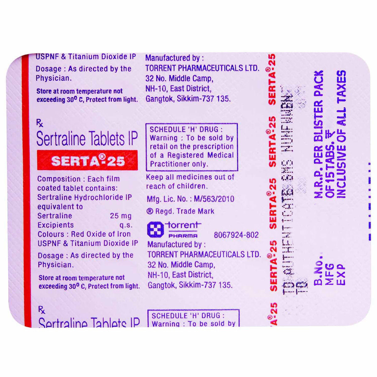 Serta 25 Tablet | Uses, Side Effects, Price | Apollo Pharmacy