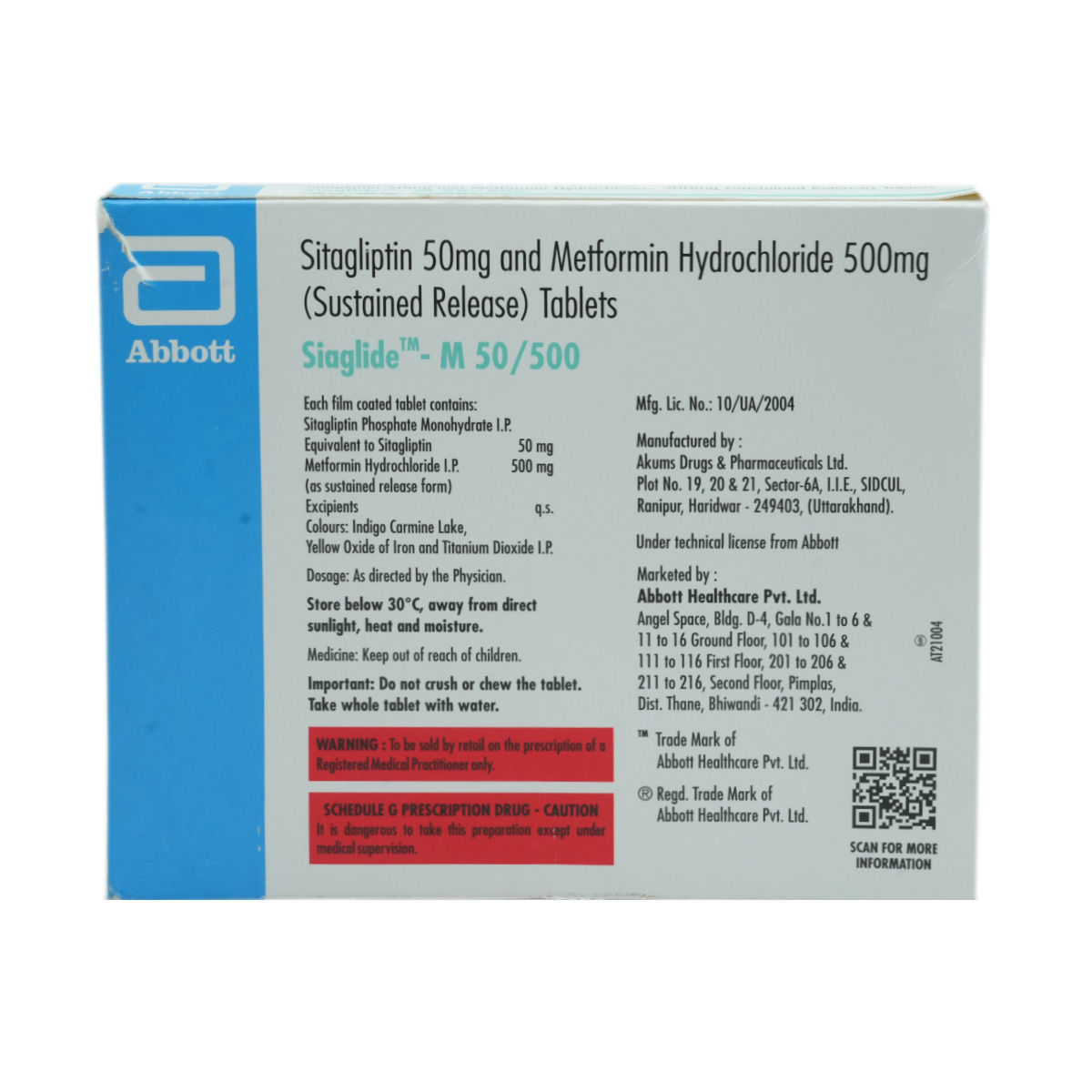 Siaglide M 50/500 Tablet 15's Price, Uses, Side Effects, Composition ...
