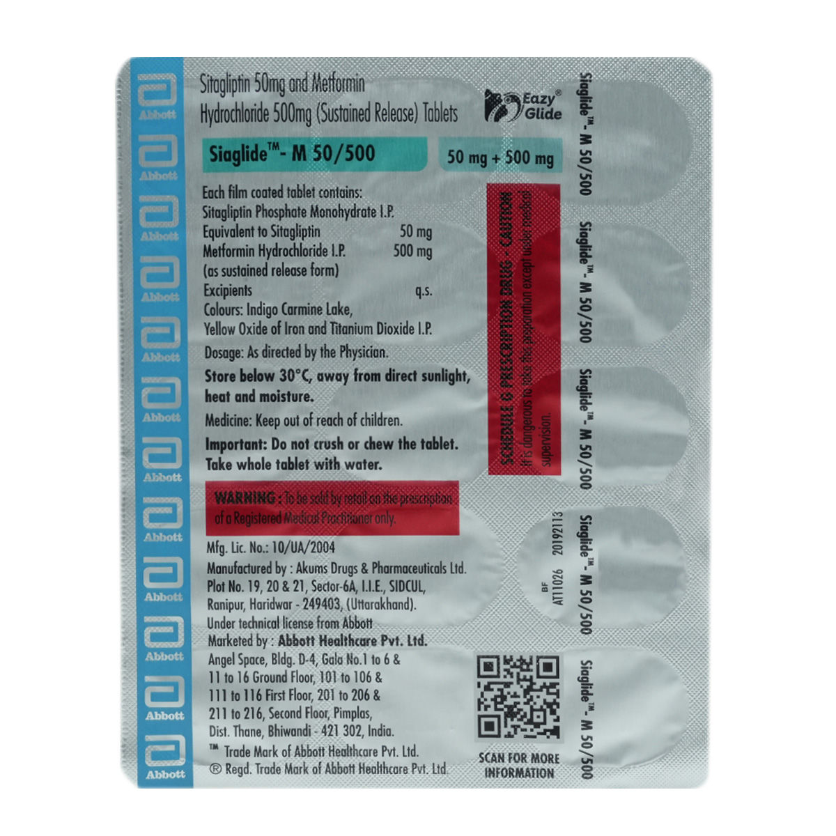 Siaglide M 50/500 Tablet 15's Price, Uses, Side Effects, Composition ...