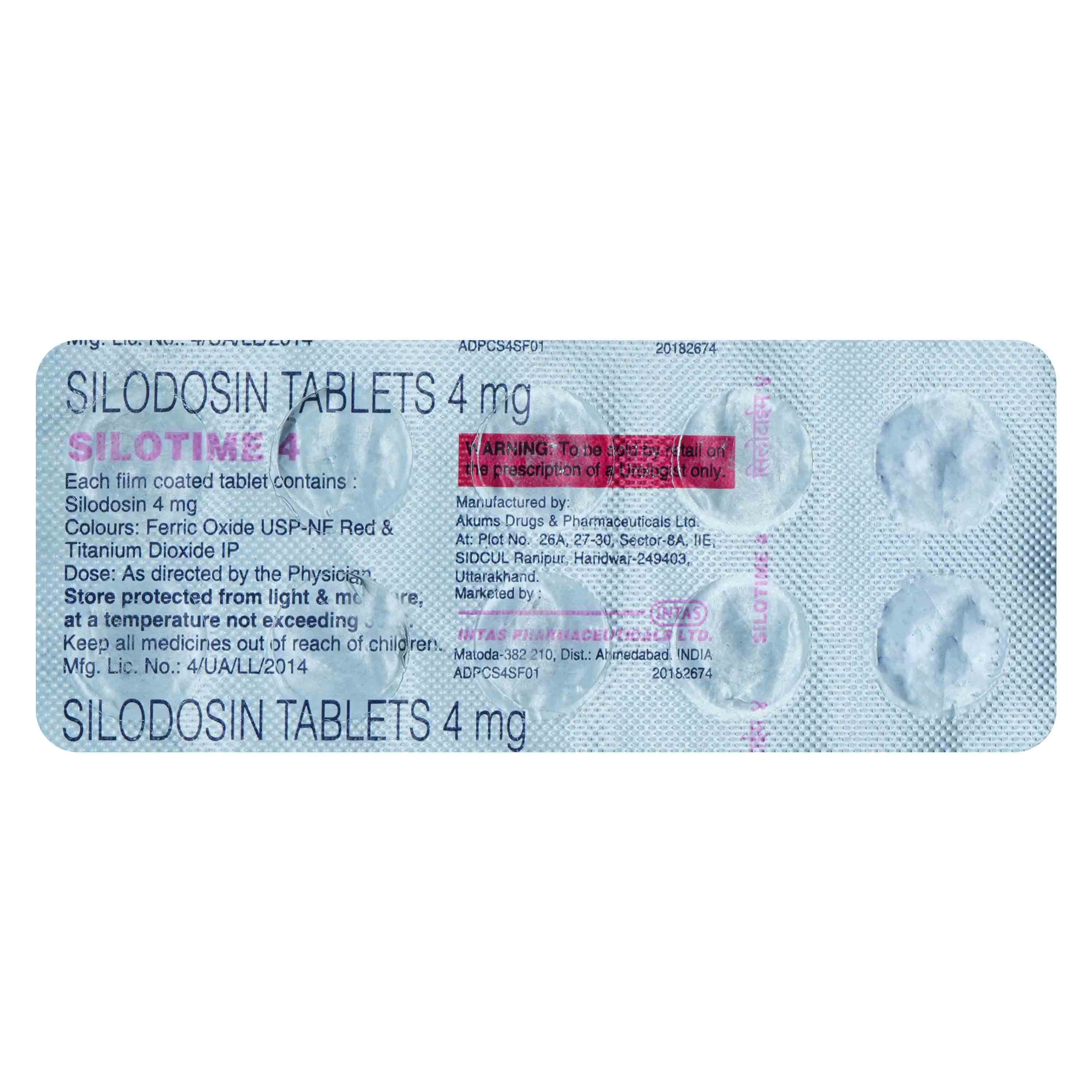 Silotime 4 Tablet | Uses, Side Effects, Price | Apollo Pharmacy