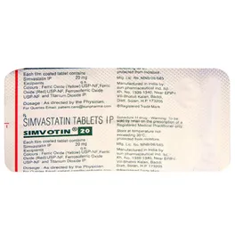 Simvotin 20 Tablet | Uses, Side Effects, Price | Apollo Pharmacy