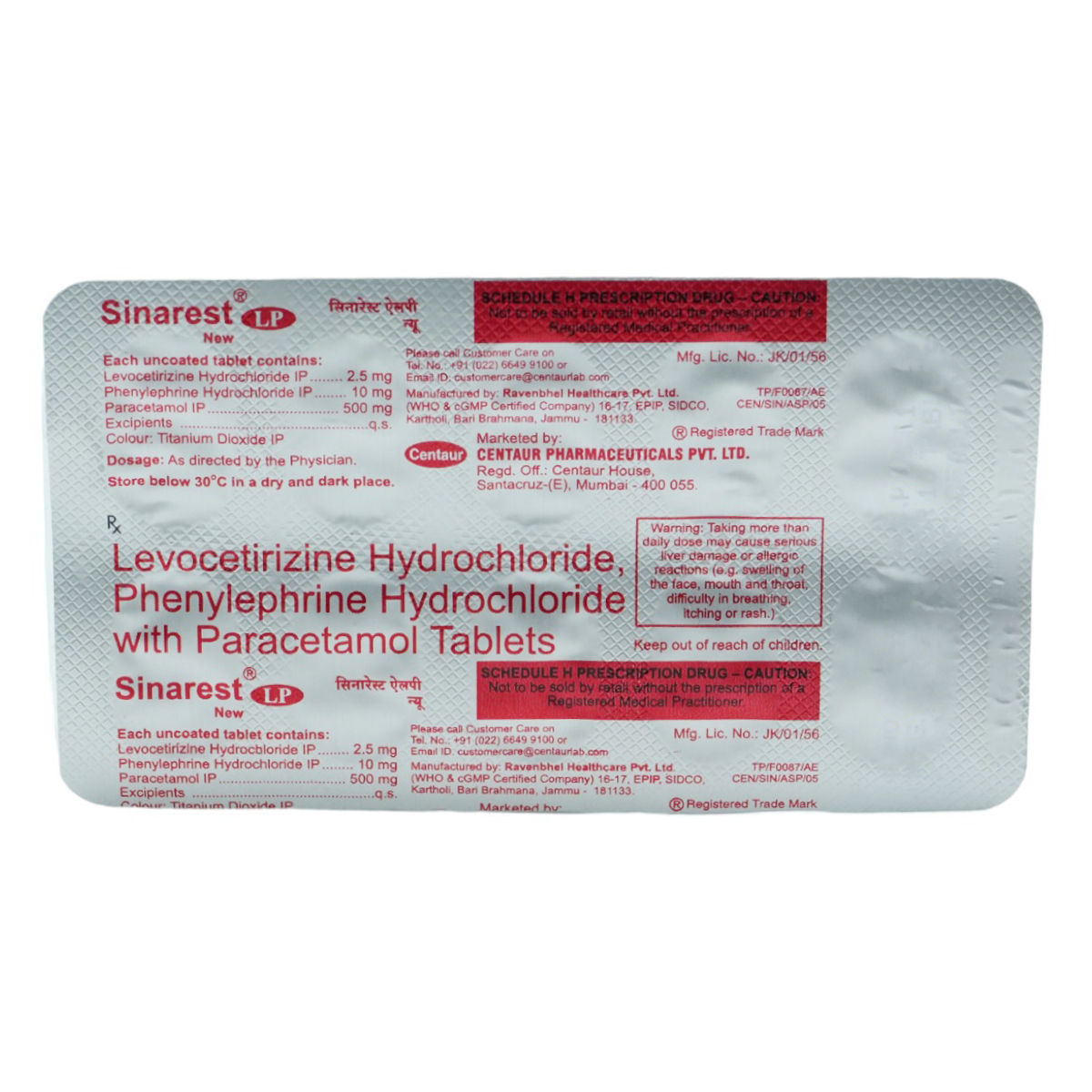 Sinarest LP New Tablet | Uses, Side Effects, Price | Apollo Pharmacy