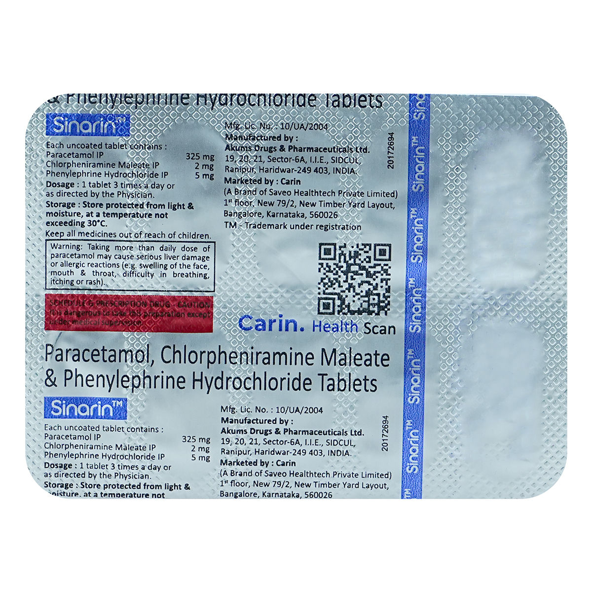 Sinarin Tablet | Uses, Side Effects, Price | Apollo Pharmacy