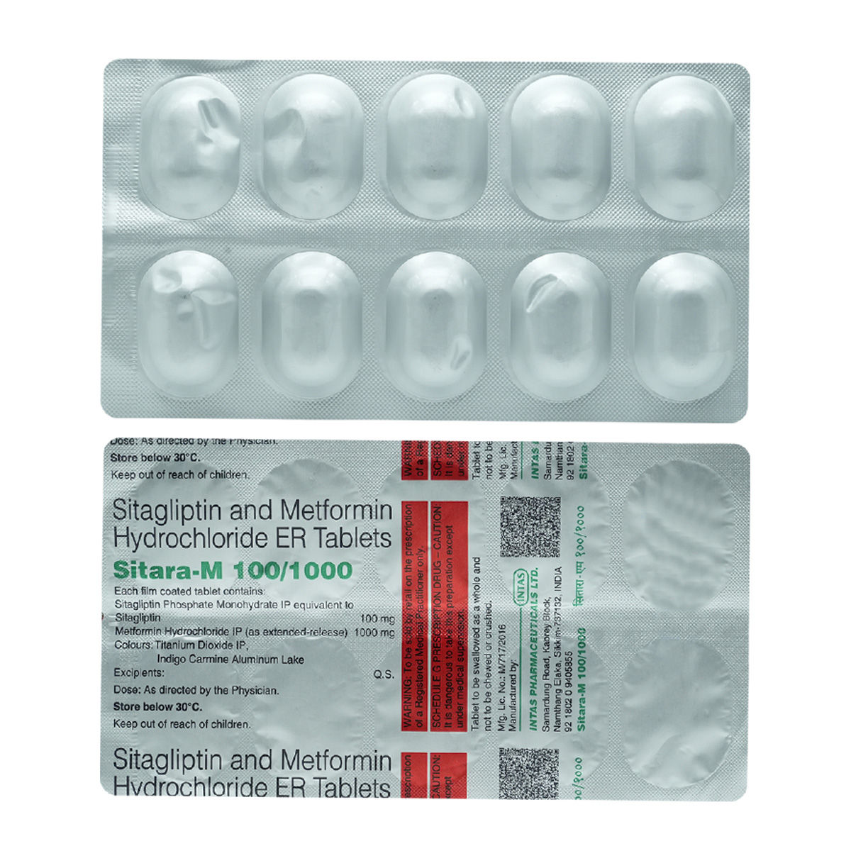 Sitara-M 100/1000Mg Tab 10'S Price, Uses, Side Effects, Composition ...