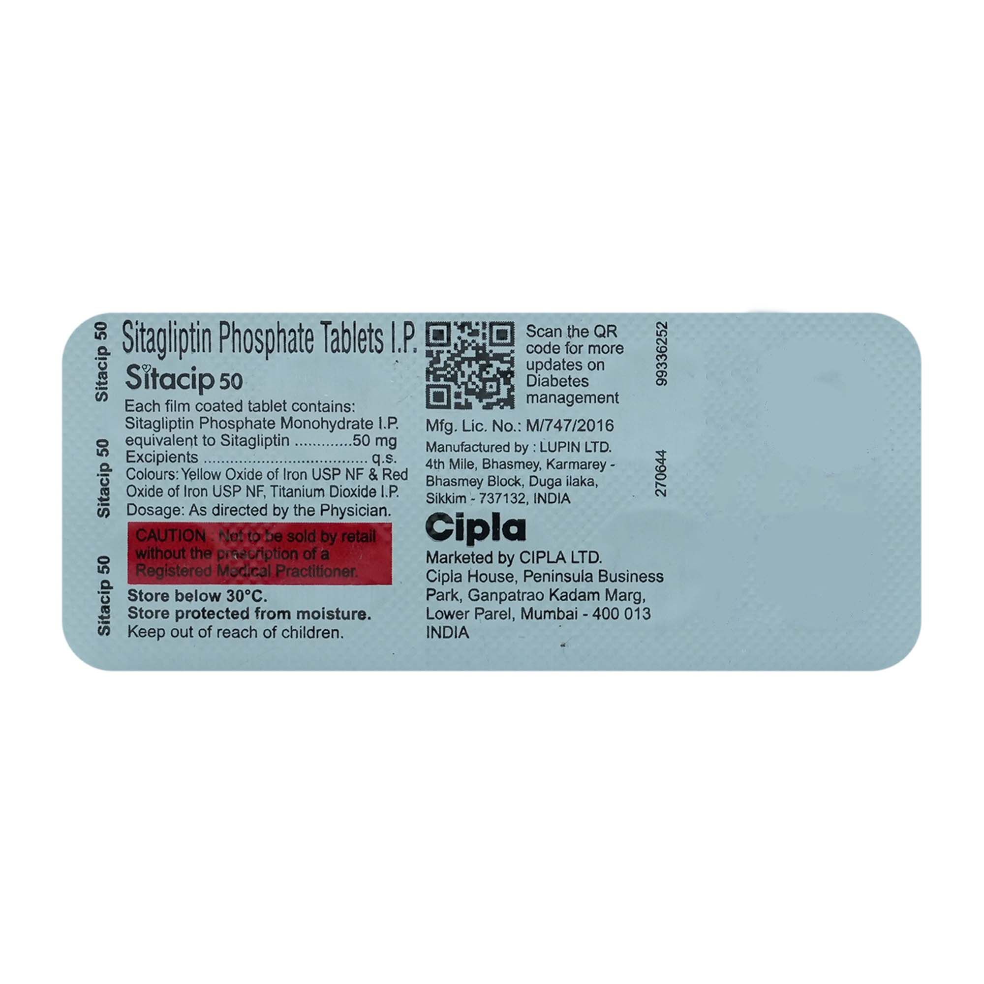 Sitacip 50 Tablet 10's Price, Uses, Side Effects, Composition - Apollo ...