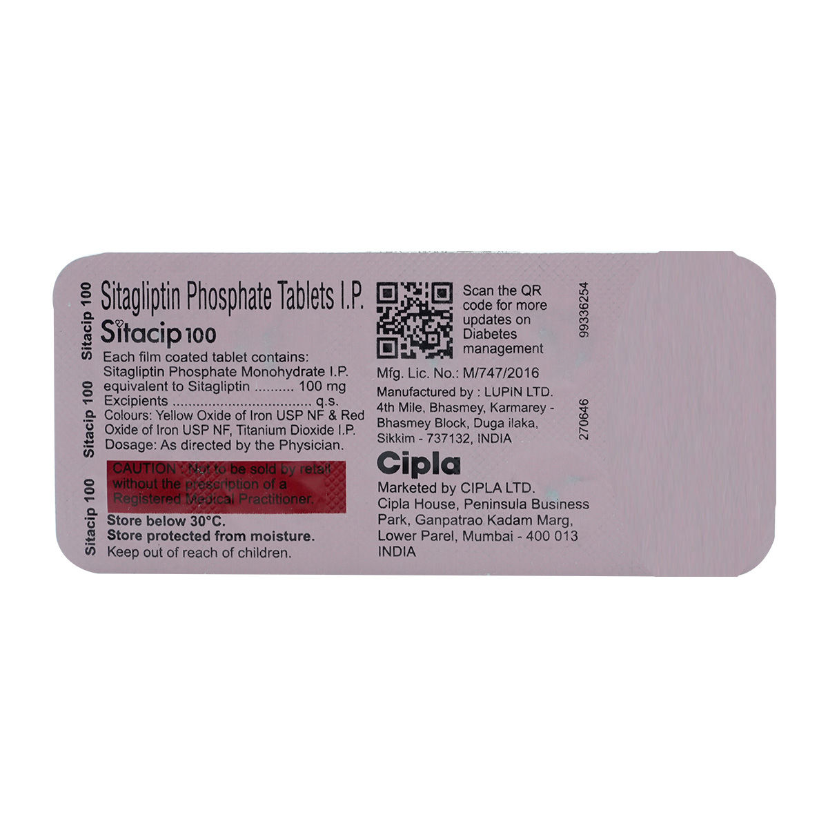 Sitacip 100 Tablet 10's Price, Uses, Side Effects, Composition - Apollo ...