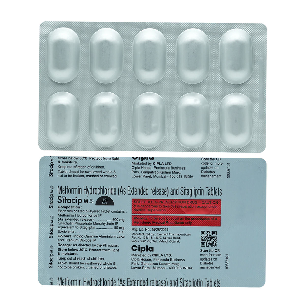 Sitacip M 50/500 Tablet 10's Price, Uses, Side Effects, Composition ...