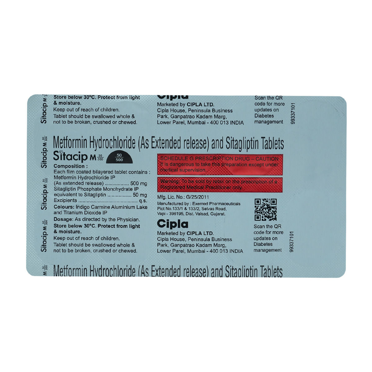 Sitacip M 50/500 Tablet 10's Price, Uses, Side Effects, Composition ...