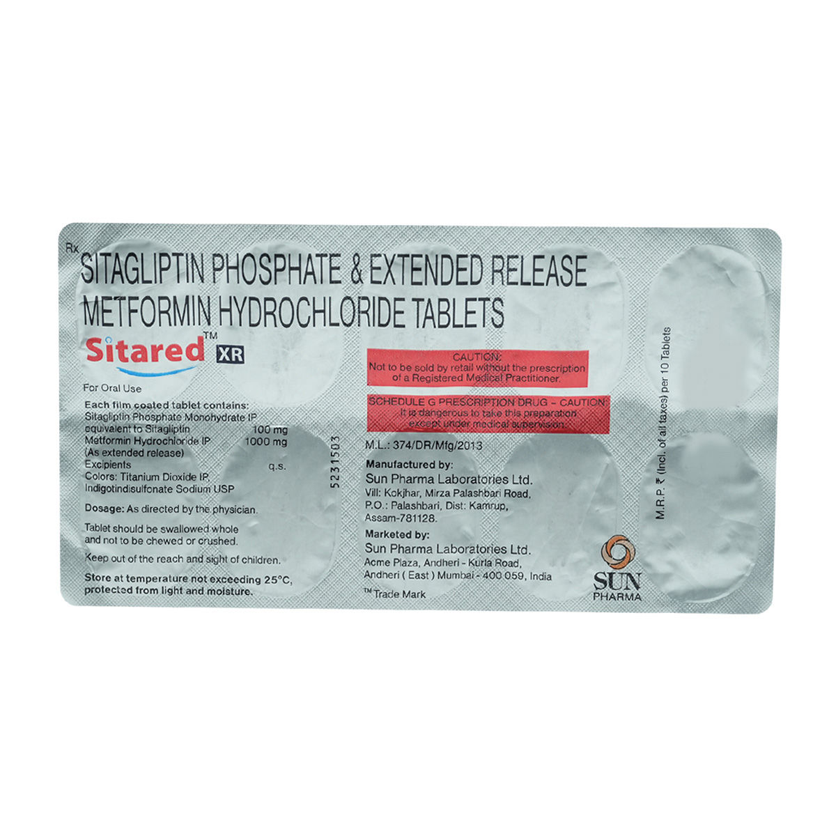Sitared XR 100/1000 mg Tablet | Uses, Side Effects, Price | Apollo Pharmacy