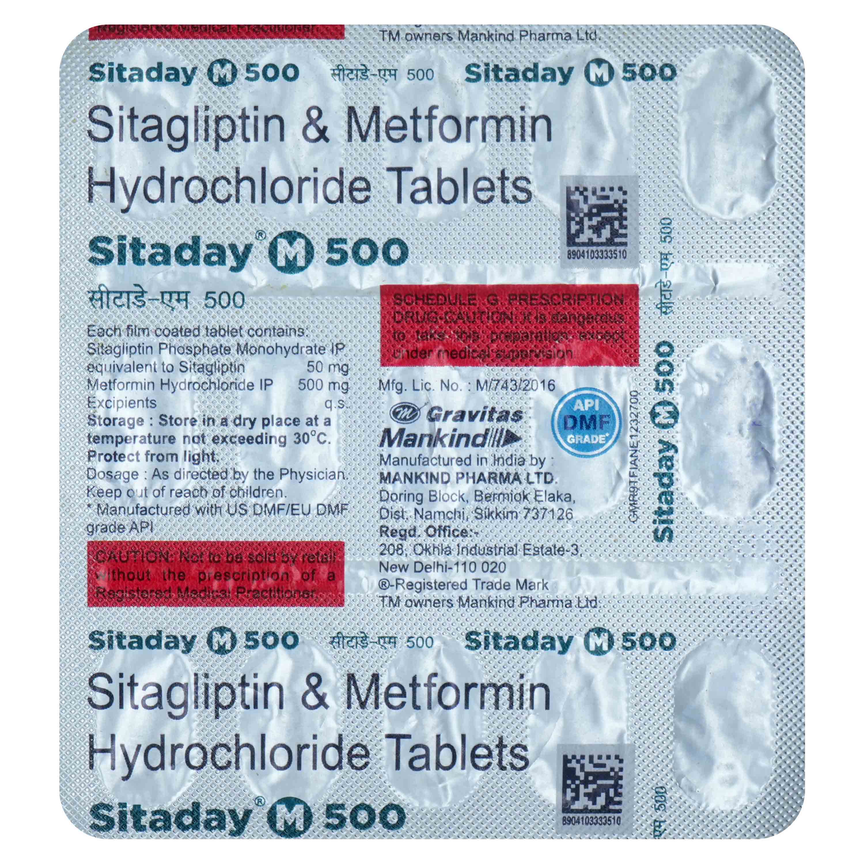 Sitaday M 500 Tablet | Uses, Side Effects, Price | Apollo Pharmacy
