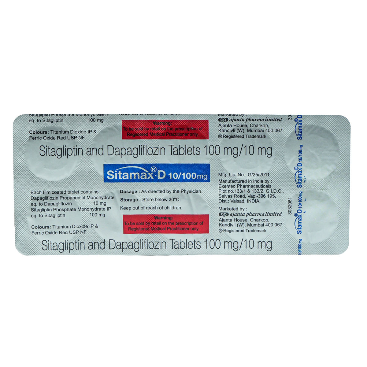 Sitamax D 10/100 mg Tablet 10's Price, Uses, Side Effects, Composition ...