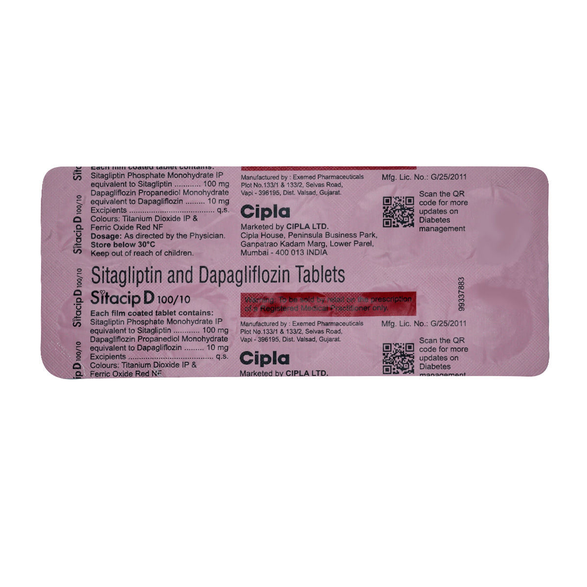 Sitacip D 100/10 Tablet | Uses, Side Effects, Price | Apollo Pharmacy