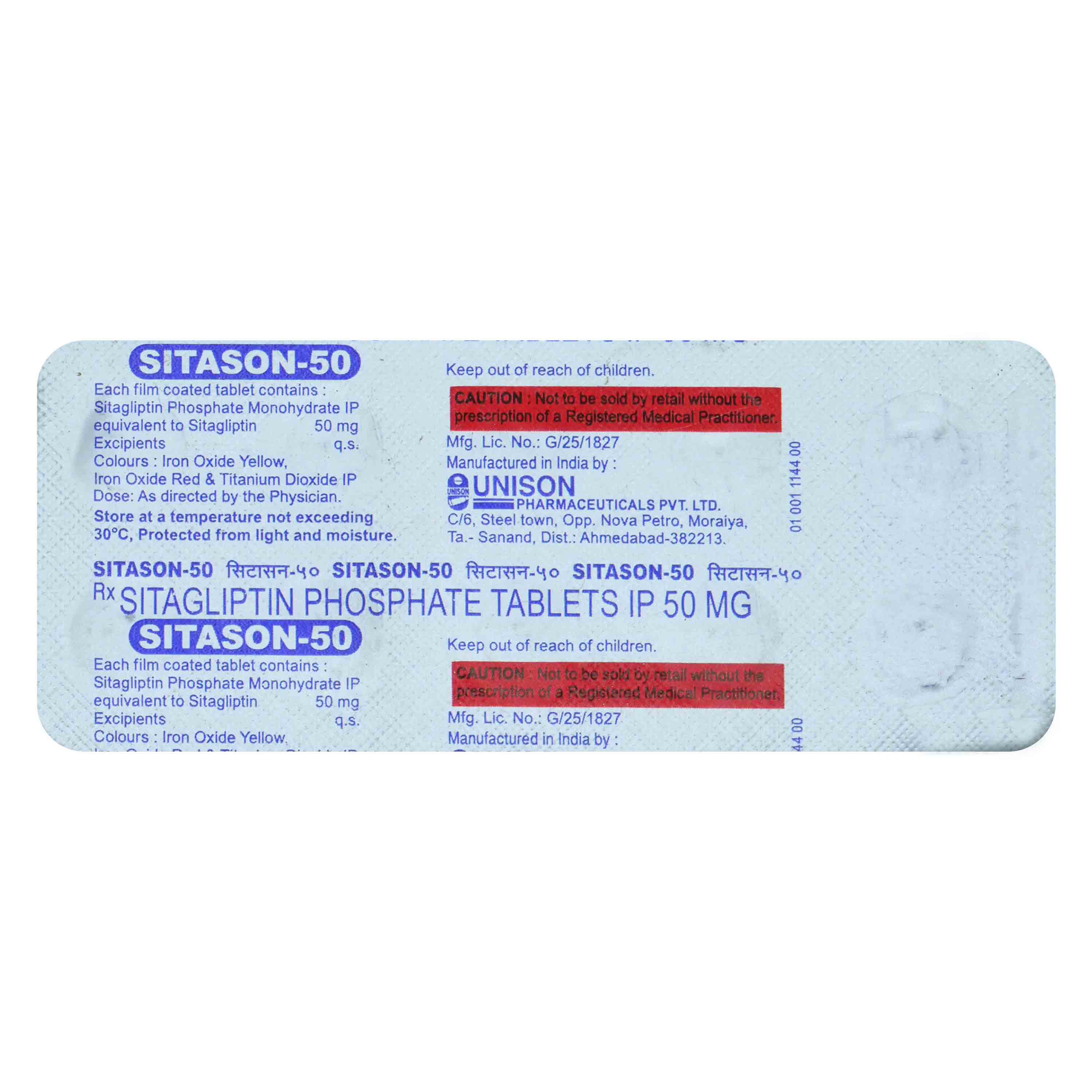 Sitason-50 Tablet | Uses, Side Effects, Price | Apollo Pharmacy