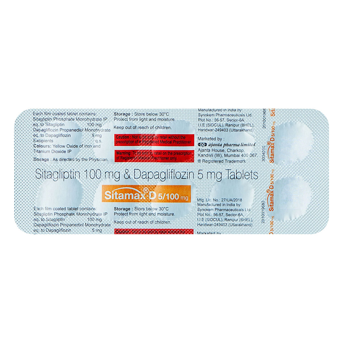 Sitamax-D 5/100 Tablet | Uses, Side Effects, Price | Apollo Pharmacy