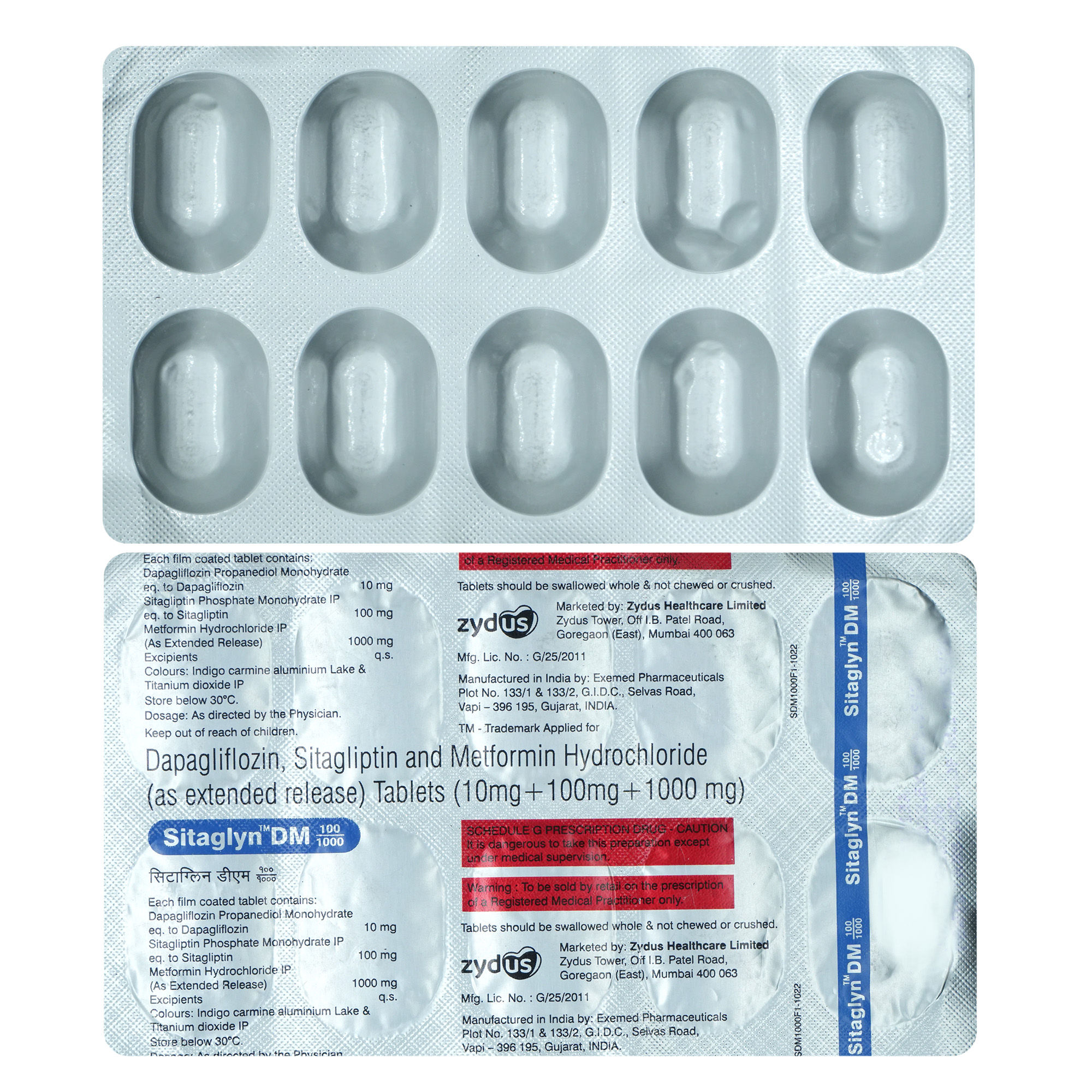 Sitaglyn DM 100/1000 Tablet | Uses, Side Effects, Price | Apollo Pharmacy