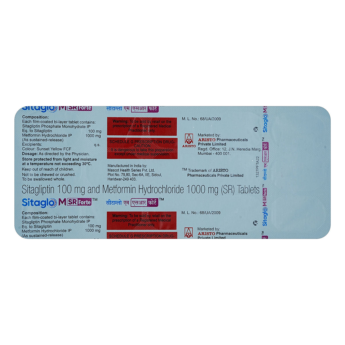 Sitaglo M SR Forte 100/1000 Tablet | Uses, Side Effects, Price | Apollo ...