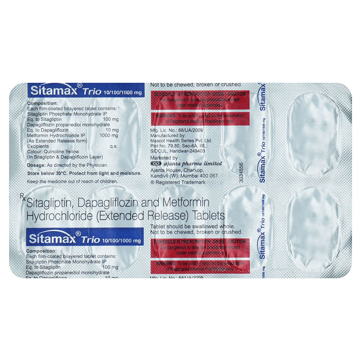 Sitamax Trio 10/100/1000 Tablet | Uses, Side Effects, Price | Apollo ...