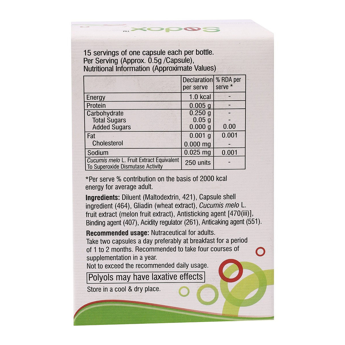 Sodox Capsule 15's Price, Uses, Side Effects, Composition - Apollo Pharmacy