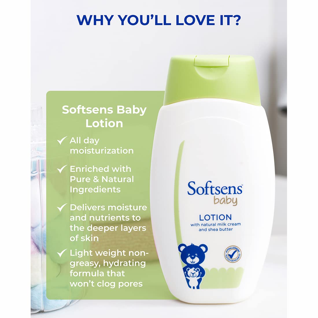 Softsens Milk Cream & Shea Butter Baby Lotion, 200 ml Price, Uses, Side ...