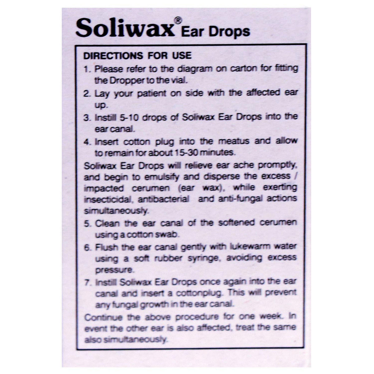 Soliwax Ear Drops | Uses, Side Effects, Price | Apollo Pharmacy