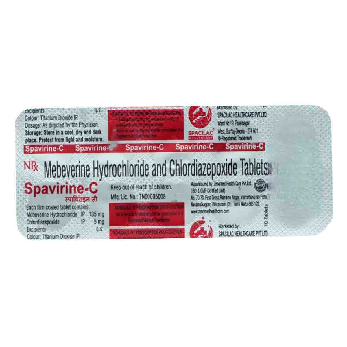 Spavirine-C 135/5 Tablet 10's Price, Uses, Side Effects, Composition ...