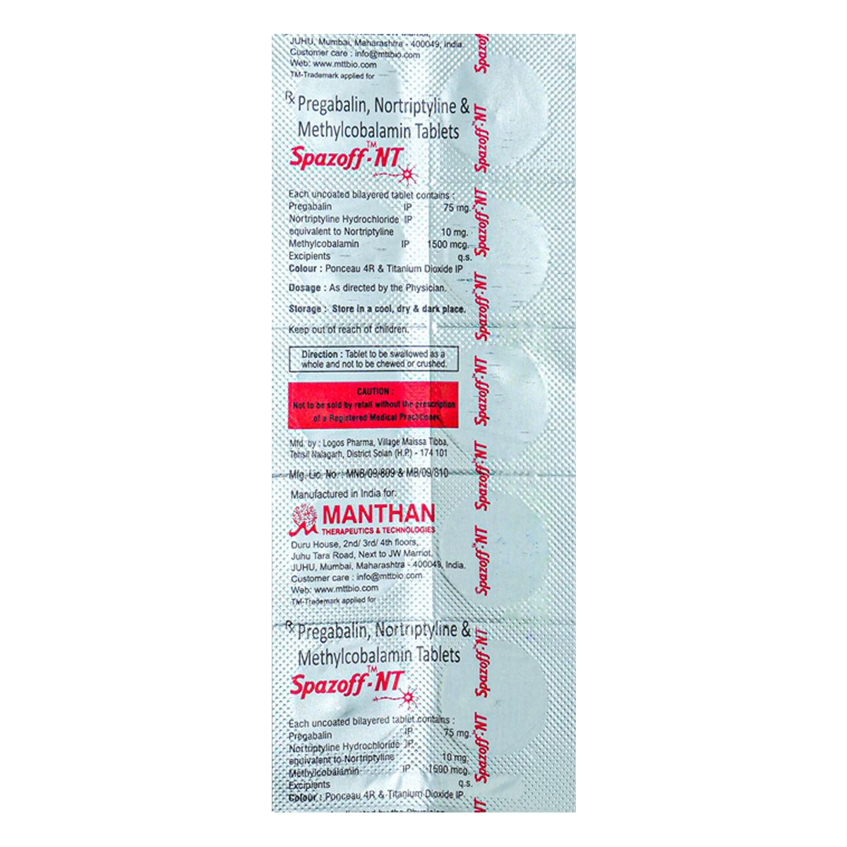 Spazoff-NT Tablet | Uses, Side Effects, Price | Apollo Pharmacy