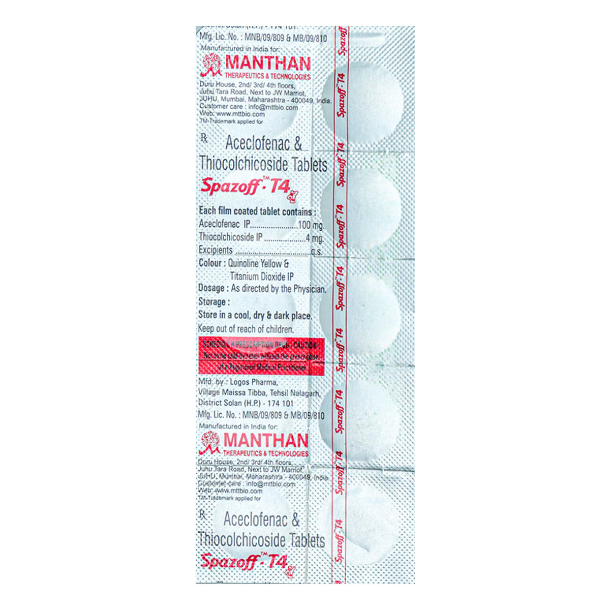 Spazoff-T4 Tablet | Uses, Side Effects, Price | Apollo Pharmacy