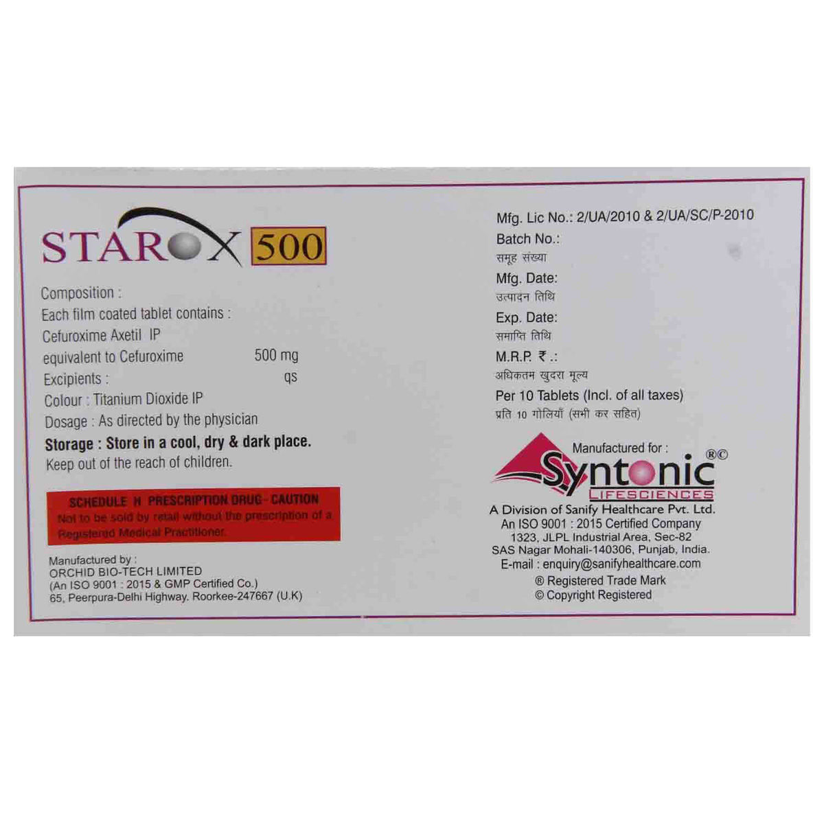 Starox 500 Tablet 10's Price, Uses, Side Effects, Composition - Apollo ...