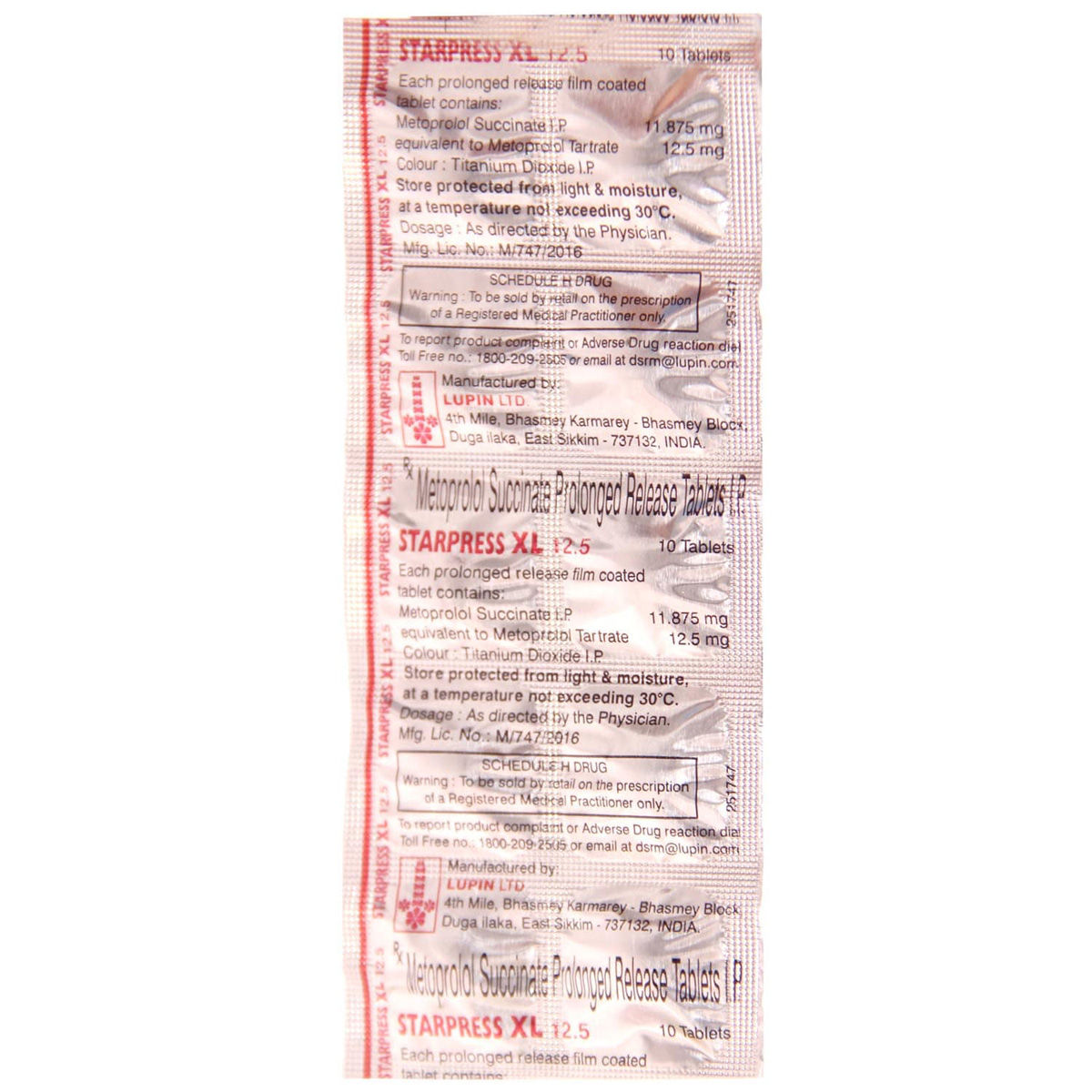 Starpress XL 12.5 Tablet 10's Price, Uses, Side Effects, Composition ...