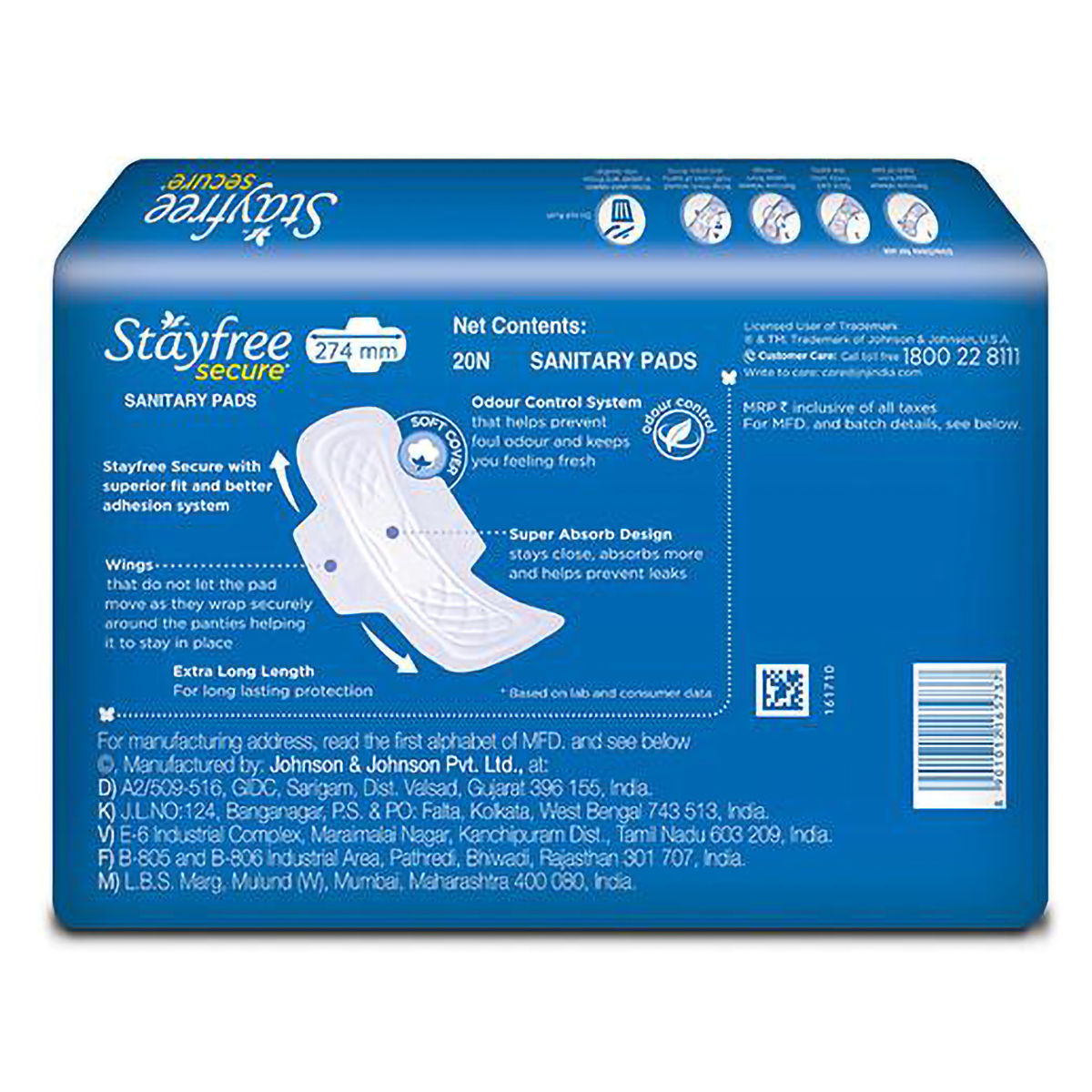 Stayfree Secure Pads with Wings XL, 20 Count Price, Uses, Side Effects ...