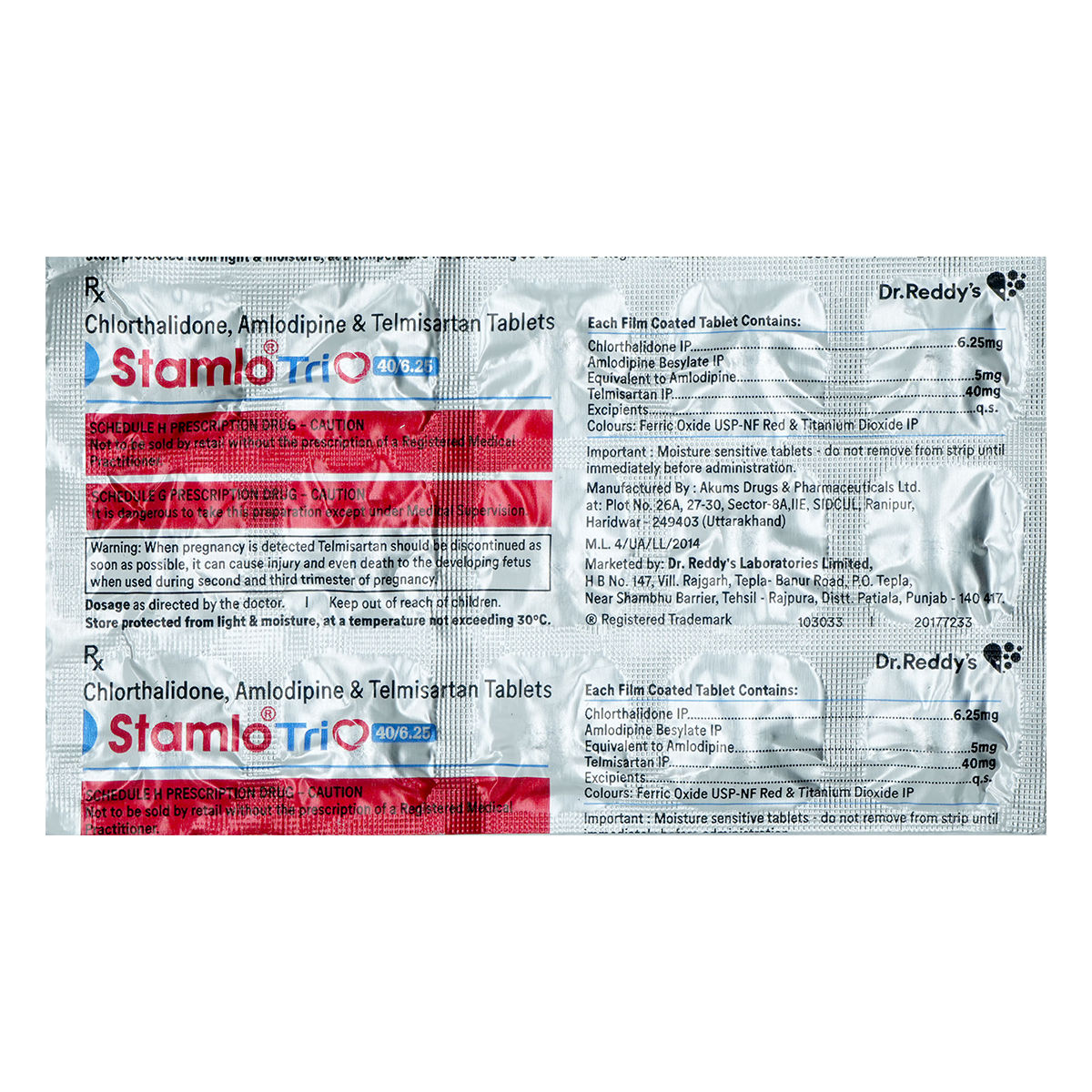 Stamlo Trio 40/6.25 mg Tablet | Uses, Side Effects, Price | Apollo Pharmacy