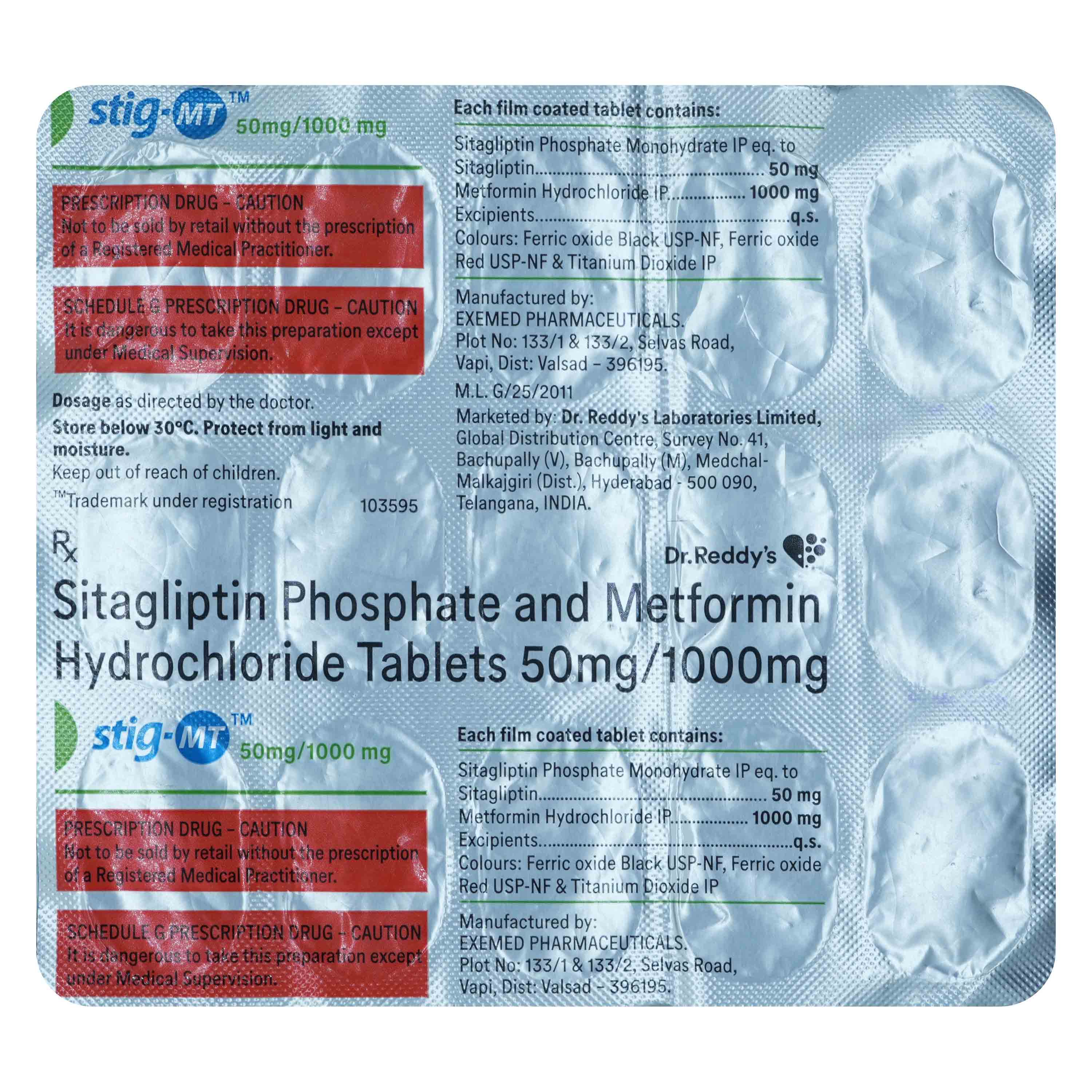 Stig MT 50/1000 mg Tablet | Uses, Side Effects, Price | Apollo Pharmacy