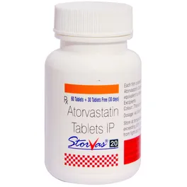 Storvas 20 Tablet (60+3 | Uses, Side Effects, Price | Apollo Pharmacy