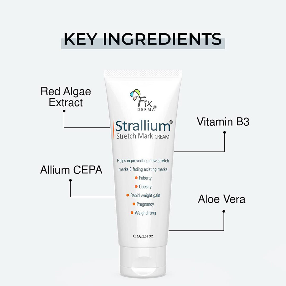 Fixderma Strallium Stretch Mark Cream, 75 gm Price, Uses, Side Effects ...