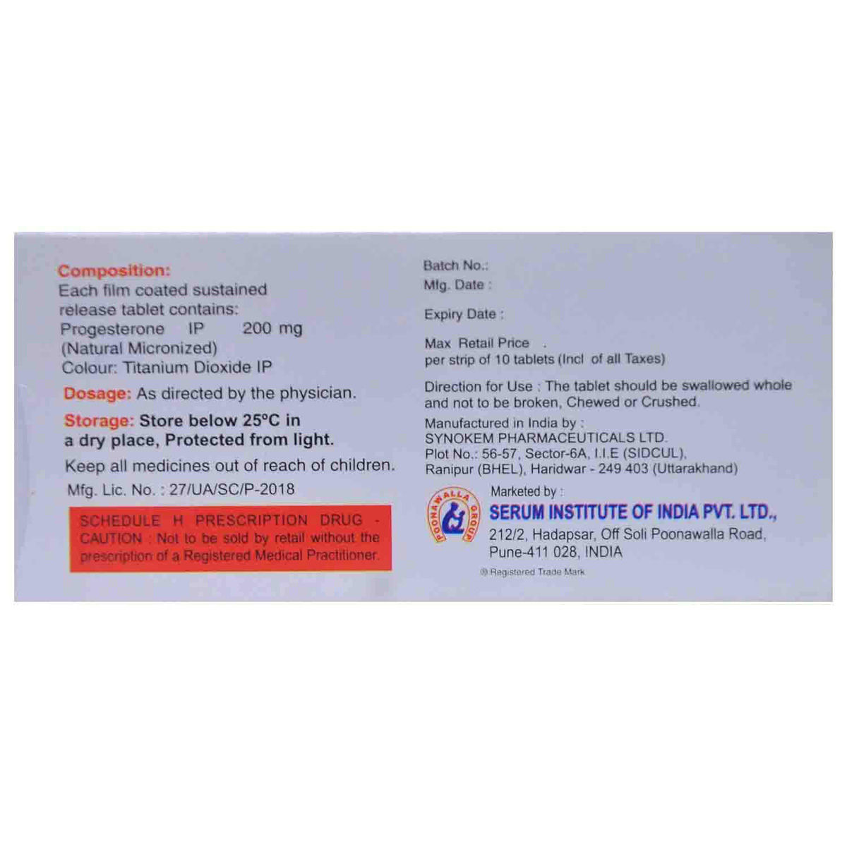 Strone SR 200 Tablet 10's Price, Uses, Side Effects, Composition ...