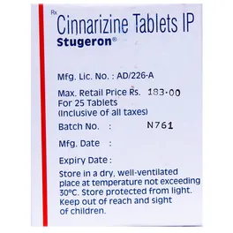 Stugeron Tablet | Uses, Side Effects, Price | Apollo Pharmacy
