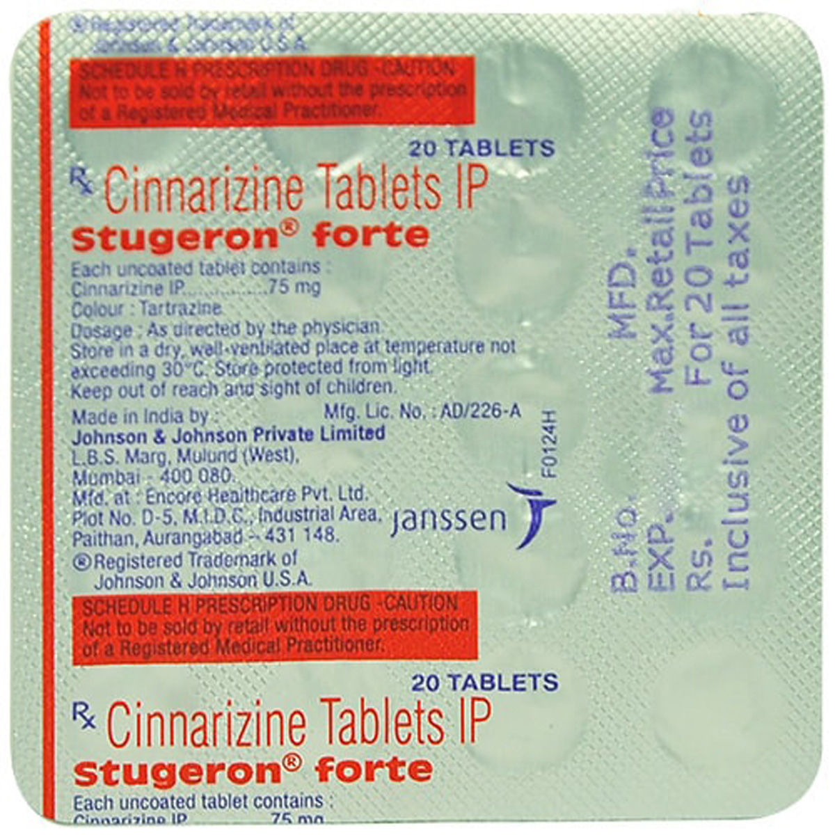 Stugeron Forte Tablet | Uses, Side Effects, Price | Apollo Pharmacy