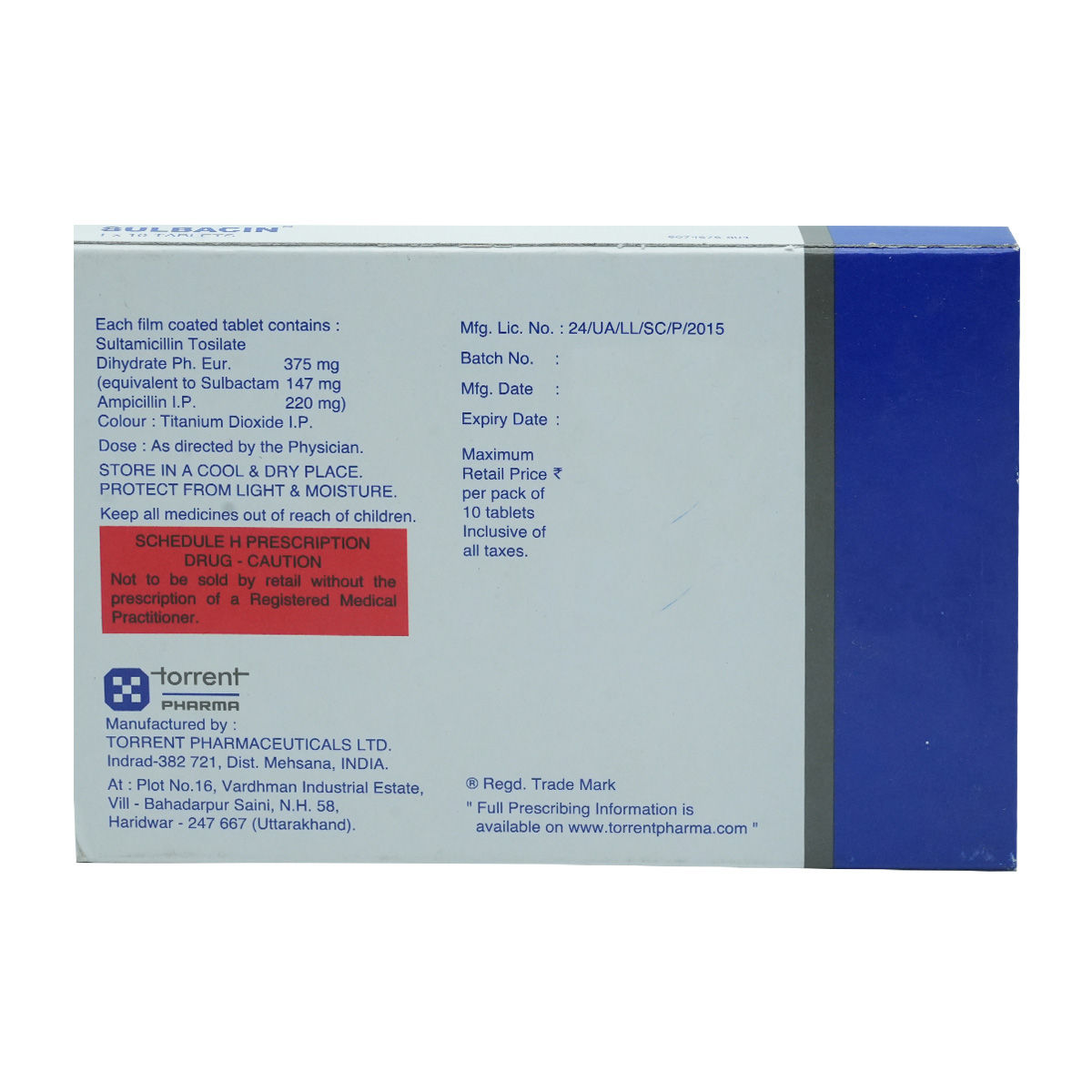 Sulbacin Tablet 10's Price, Uses, Side Effects, Composition - Apollo ...