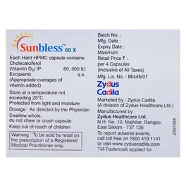 Sunbless 60K Capsule | Uses, Side Effects, Price | Apollo Pharmacy