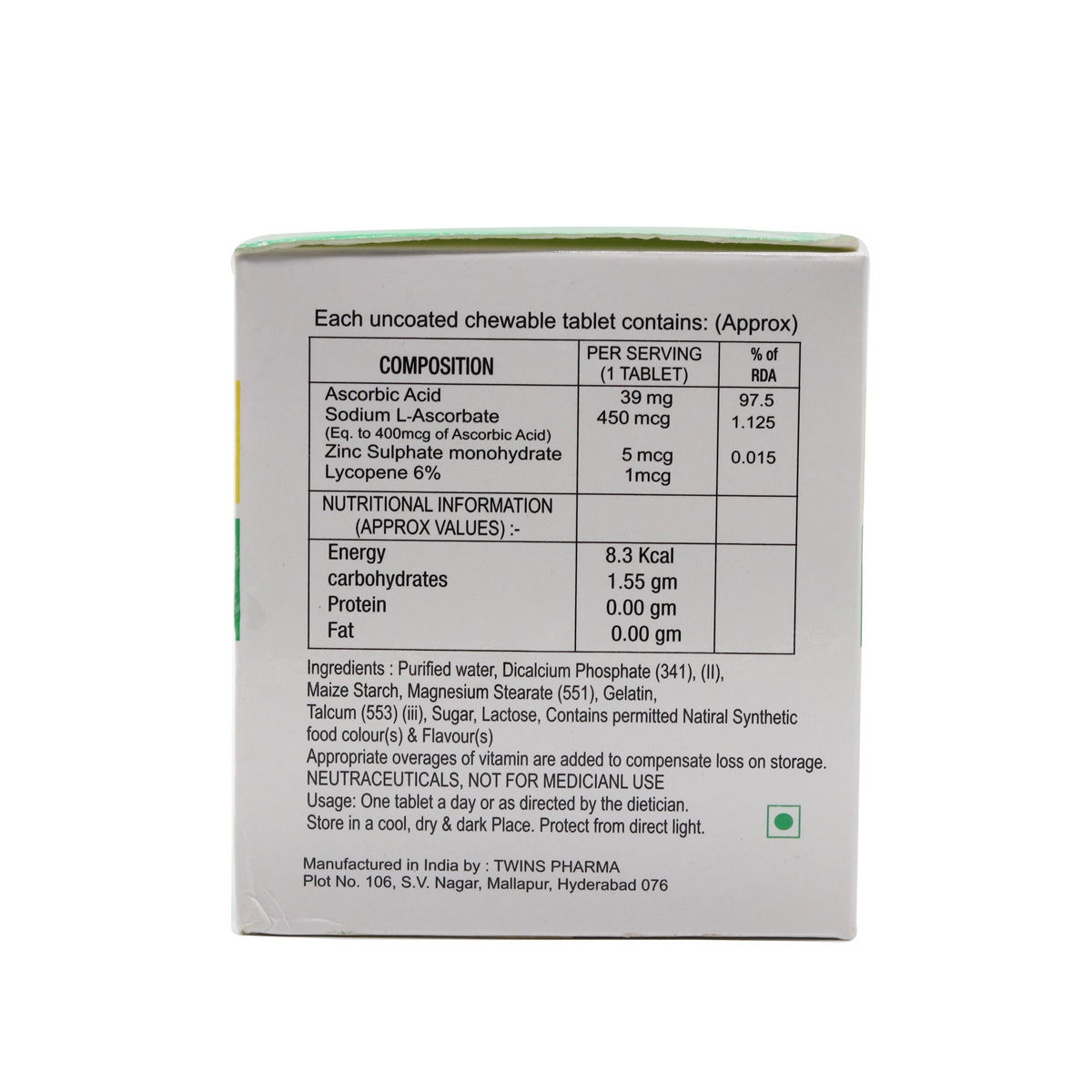 Sun-Cee Orange Flavour Chewable Tablet 15's Price, Uses, Side Effects ...