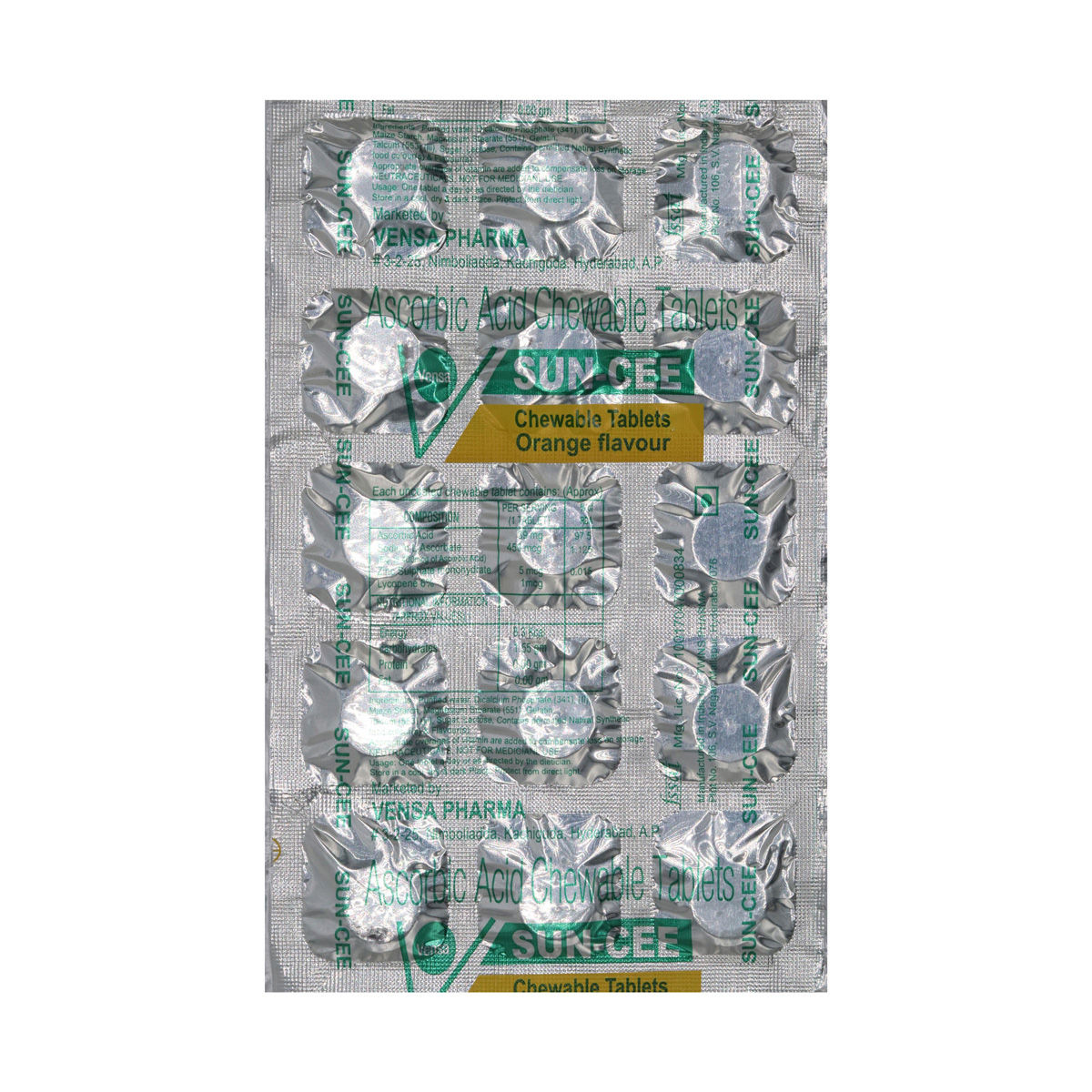 Sun-Cee Orange Flavour Chewable Tablet 15's Price, Uses, Side Effects ...