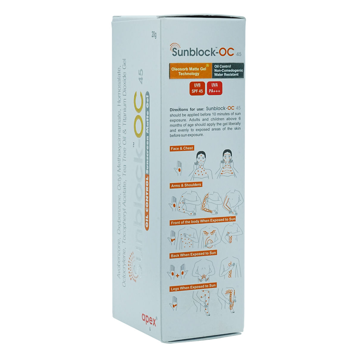 Sunblock-OC 45 Gel 20 gm Price, Uses, Side Effects, Composition ...