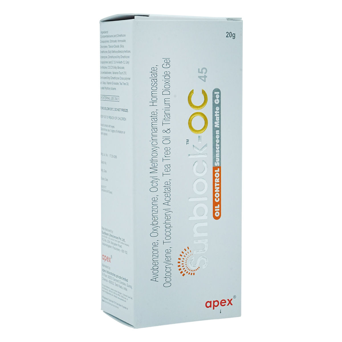 Sunblock-OC 45 Gel 20 gm Price, Uses, Side Effects, Composition ...