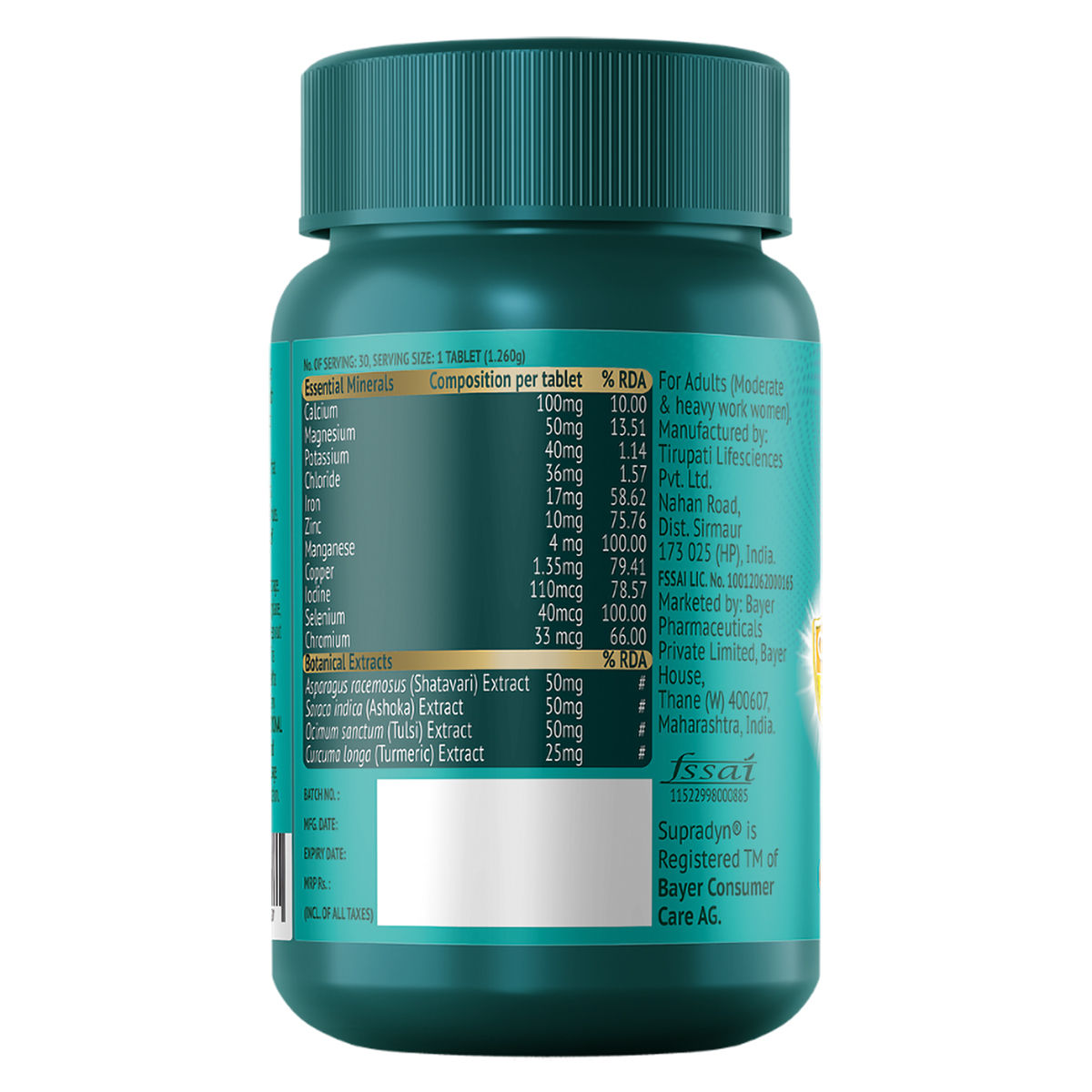 Buy Supradyn Immuno+ Multivitamin with Natural Ingredients, 30 Tablets ...