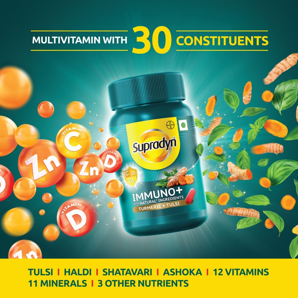 Supradyn Immuno+ Multivitamin with Natural Ingredients, 30 Tablets ...