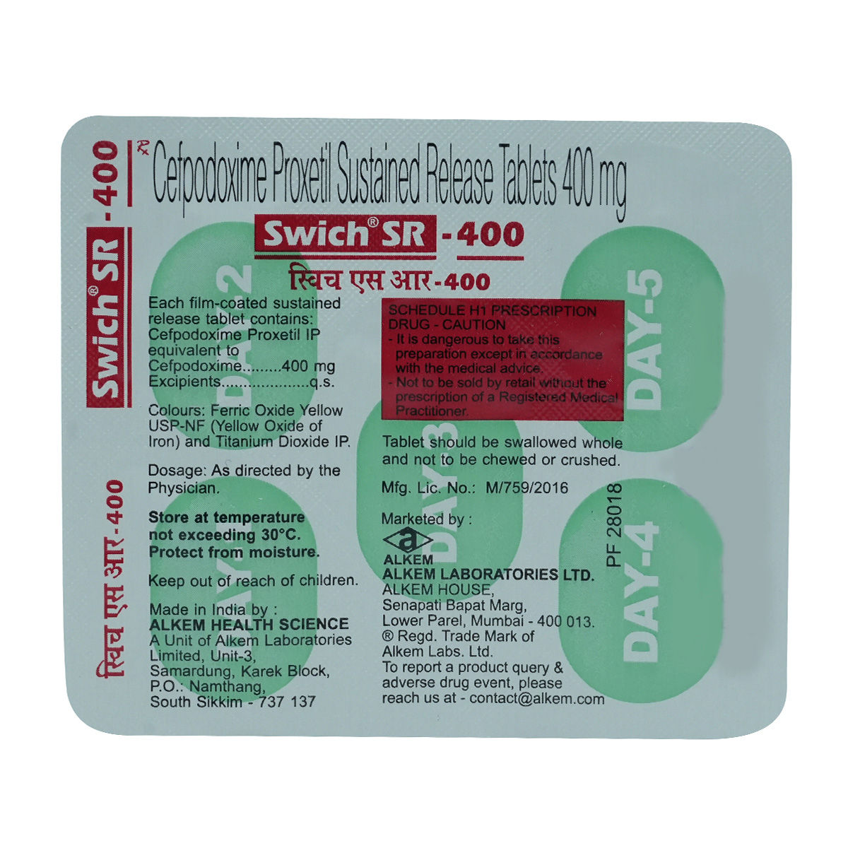 Swich SR-400 Tablet 5's Price, Uses, Side Effects, Composition - Apollo ...